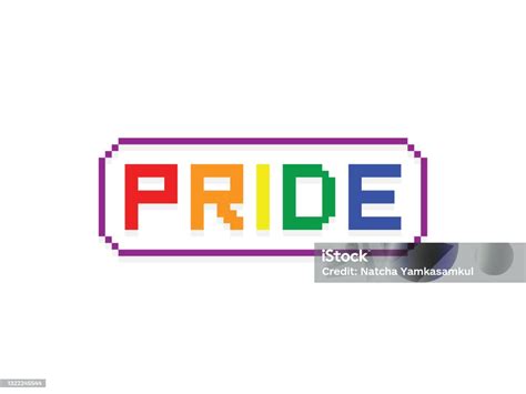 흰색 배경에 Lgbt 자부심 픽셀 아트 벡터 포스터 소셜 네트워크 배너 카드에 대한 벡터 템플릿 포스터에 대한 자부심단어 Lgbtq 사랑 기호 배경 컨셉 디자인 Lgbt