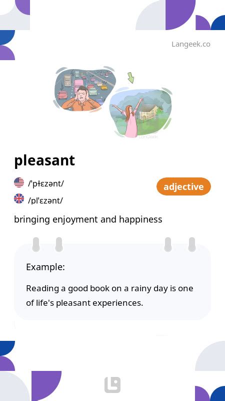 Definition And Meaning Of Pleasant Langeek