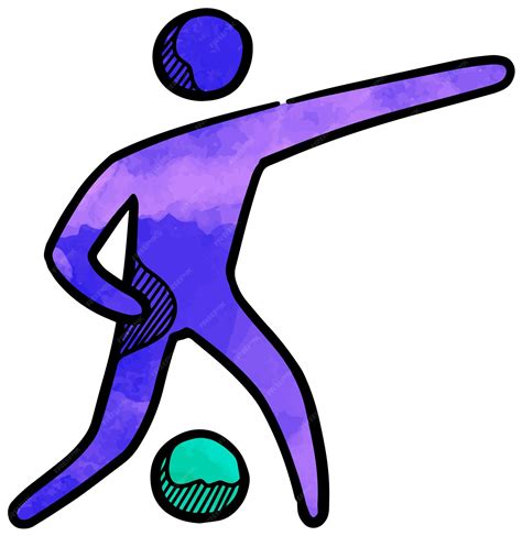 Эскиз иконки футболистов акварель векторные иллюстрации | Премиум векторы