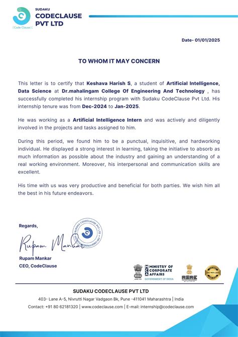 Newyear2025 Artificialintelligence Internshipexperience Codeclause Ai Datascience