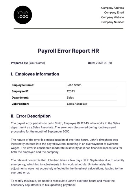 Free Labor Report Template To Edit Online
