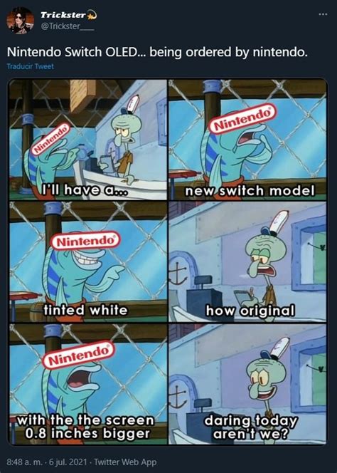 Switch Oled Nintendo Portátil Con Memes Y Pantalla Más Grande Sontrip