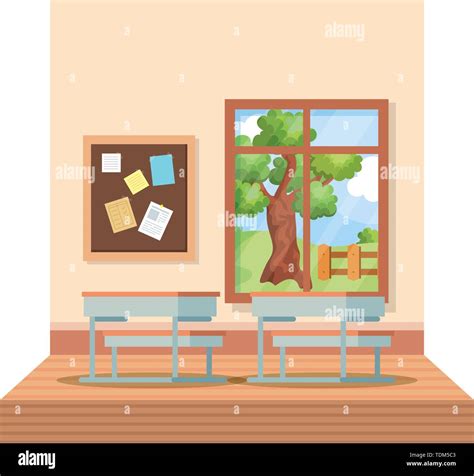 School Classroom With Window Scene Stock Vector Image And Art Alamy
