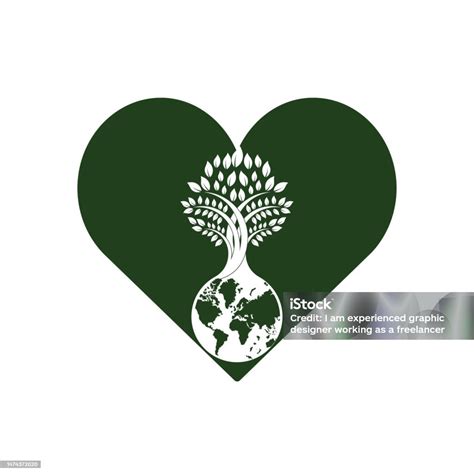 하트 벡터 로고 디자인 템플릿글로브 트리 행성과 에코 기호 또는 아이콘 개념에 대한 스톡 벡터 아트 및 기타 이미지 개념 개념과 주제 개발 Istock