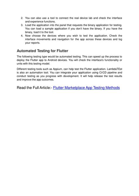 Ppt Flutter Marketplace App Testing Methods Powerpoint Presentation Free Download Id12292335