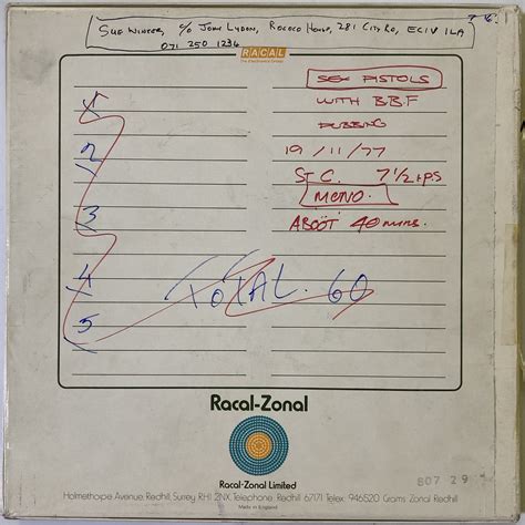 Lot 331 The Sex Pistols Original 1977 Radio Clyde