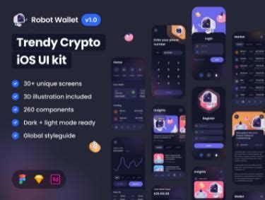 Robot Wallet Crypto IOS UI Kit Ui Kit Ios Ui Figma
