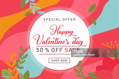 Vector Valentine Hari Penjualan Kartu Template Gunakan Untuk Spanduk