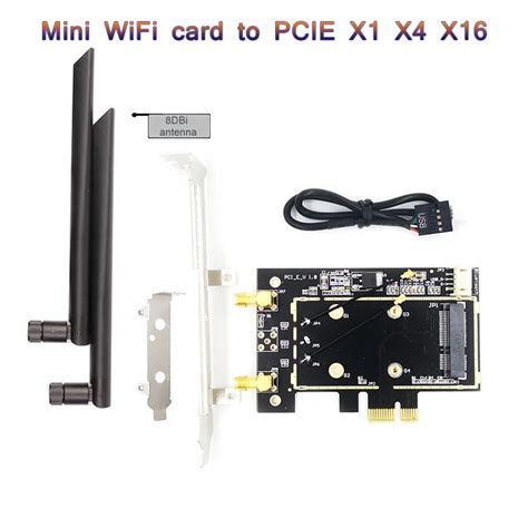 Wifi Adapter Pci E 1x To Mini Pci Express Wifi Raiser Wifi 6 Wireless Card Support Bluetooth