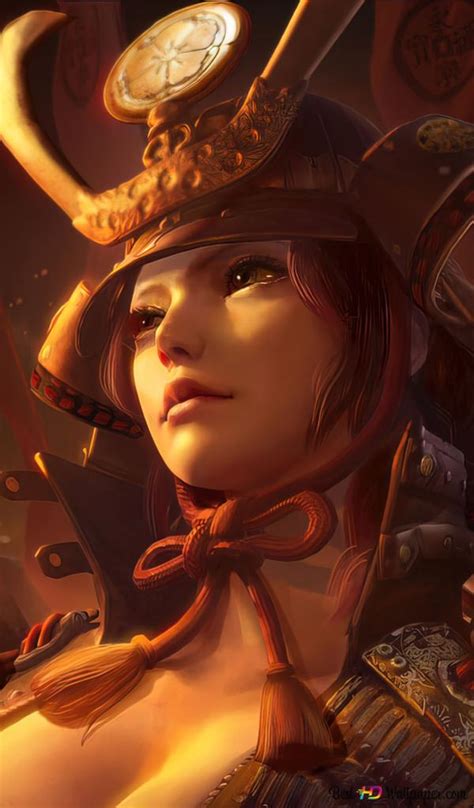 Samurai Girl Warrior Fantasy Art 4k Wallpaper Download