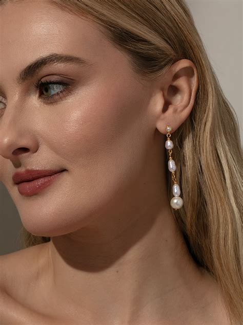 Pearl Drop Earrings In Gold Dangle Earrings Uncommon James Gold