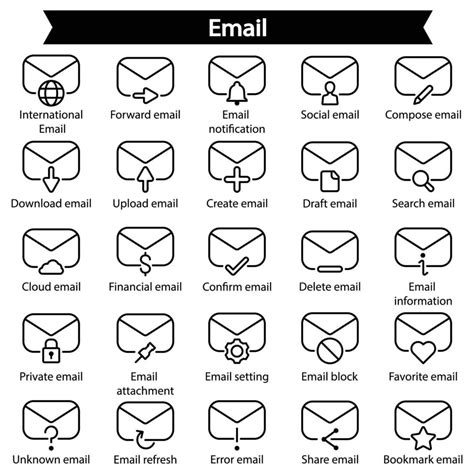 Email Line Icon Set 4819960 Vector Art At Vecteezy
