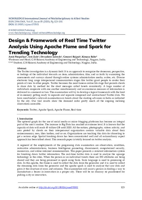 Pdf Design Framework Of Real Time Twitter Analysis Using Apache Flume And Spark For Trending