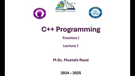 Lecture 1 Function I Youtube