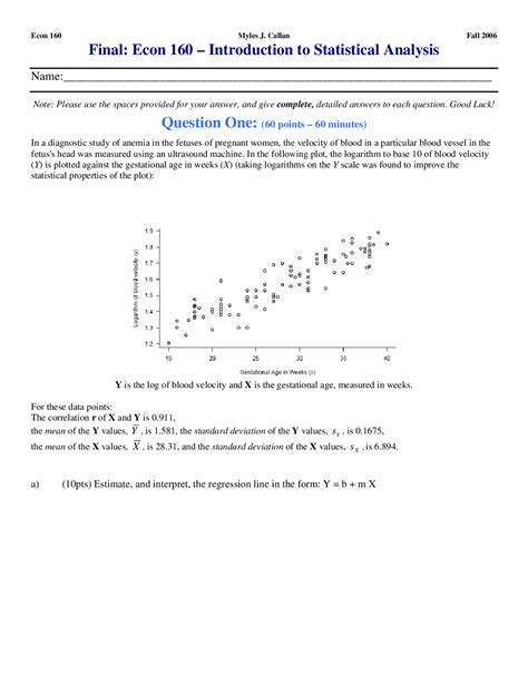 final exam questions for introduction to statistical analysis econ
