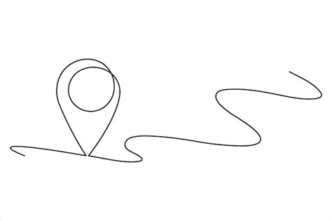 Premium Vector Continuous Single Line Art Drawing Of Location And