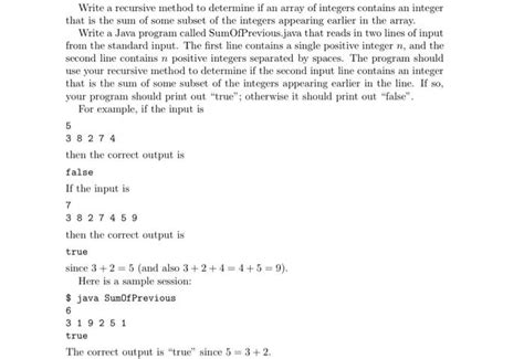 Solved Write A Recursive Method To Determine If An Array Of