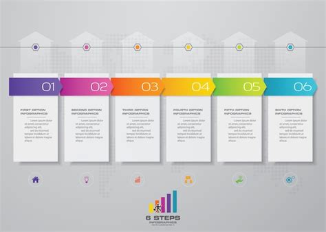 Premium Vector 6 Steps Of Arrow Timeline Infografics Template Chart