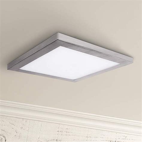 Platter 13 Square Brushed Nickel Led Outdoor Ceiling Light 61x66