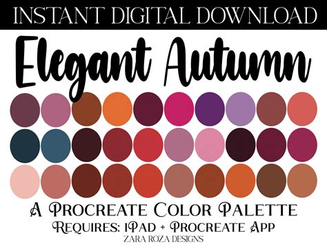 Procreate Color Palette Bundle Pack VOL Set Goth Retro Vintage Boho Yellow Orange Red