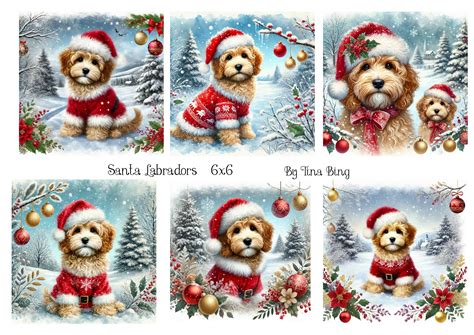 Santa Cockapoo Graphic By Tina Bing · Creative Fabrica