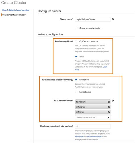 get started with amazon ecs and amazon ec2 spot instances