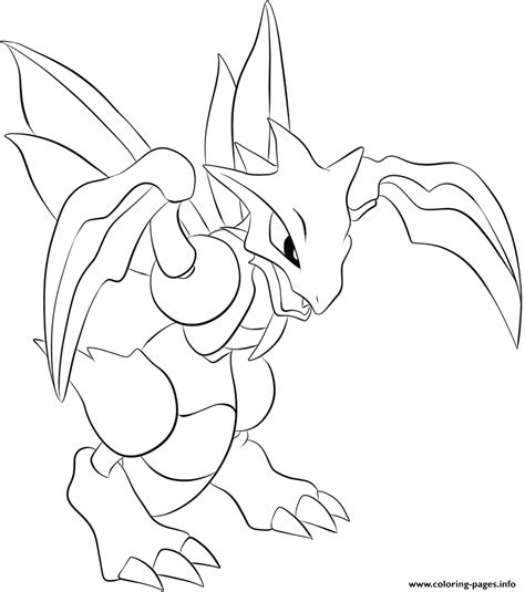 123 Scyther Pokemon Coloring Page Printable