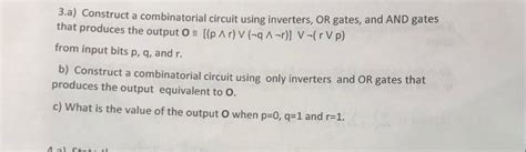 Solved 3a Construct A Combinatorial Circuit Using