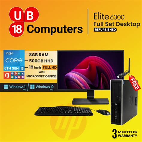 Hp Elite 8300 Full Set Desktop I7 Win 11 19Inch Monitor Free Wifi Adaptor Lazada Singapore