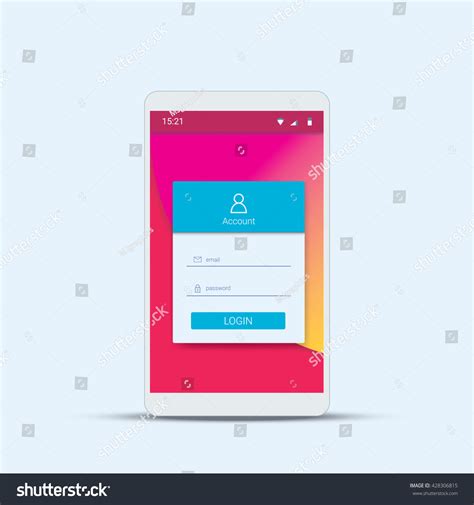 Mobile Login Menu Template Modern Material Stock Vector Royalty Free