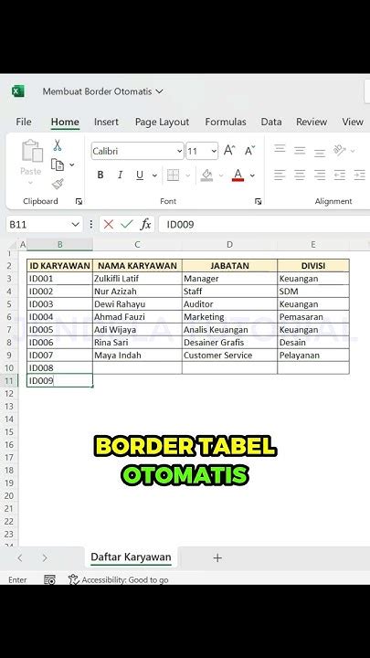 Border Otomatis Di Excel‼️ Belajarexcel Exceltips Excelhacks Exceltutorial Excel Microsoft