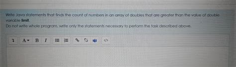 solved write java statements that finds the count of numbers