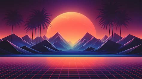 8k 80s Retro Vibe Gradient Wallpaper Diseño Nostálgico Foto Premium