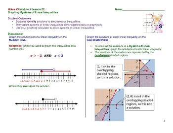 Module Lesson Graphing Systems Of Linear Inequalities Guided Notes