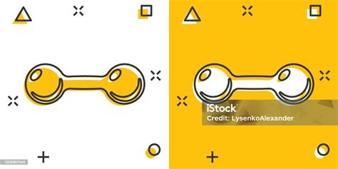 코믹 스타일의 벡터 만화 아령 피트니스 체육관 아이콘 바벨 컨셉 일러스트 일러스트 픽토그램 보디 빌딩 스포츠 비즈니스 스플래시 효과 개념 건강한 생활방식에 대한 스톡 벡터