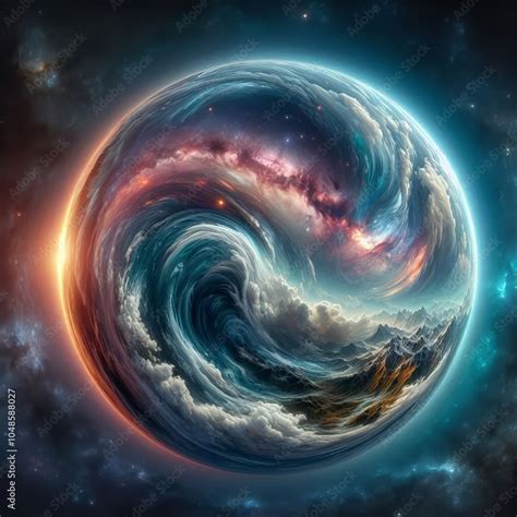 360 Degree Equirectangular Projection Space Background With Nebula And