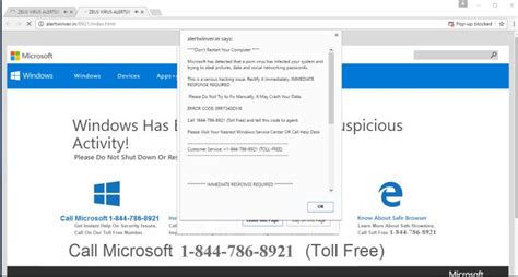 Microsoft Has Detected A Malicious Virus On Your System Scam Kaldır