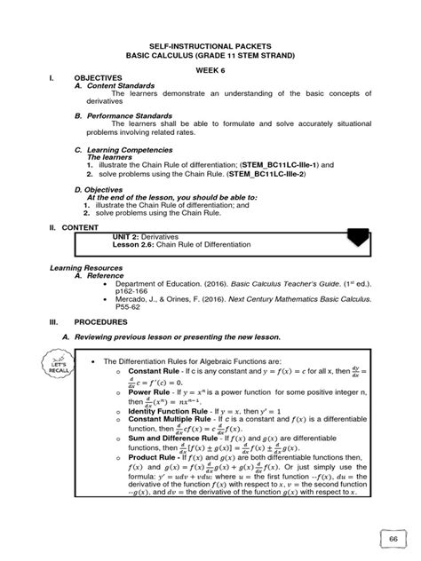 Qa Basic Calculus Quarter 3 Week 6 Final Pdf Exponentiation