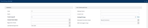 Configuring Trunk Group Settings