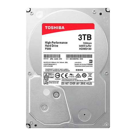 3 ТБ Внутренний жесткий диск Toshiba P300 3.5" 7200 об/мин 6 Гбит/с ...