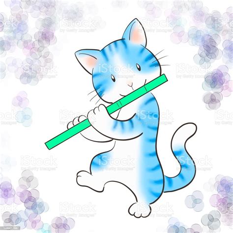 Cat And Flute 2 Stock Illustration Download Image Now Animal