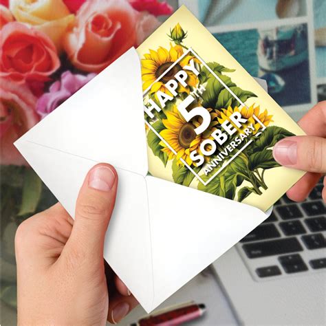 Flowers For Milestones 5 Stylish Recovery Milestone Printed Card