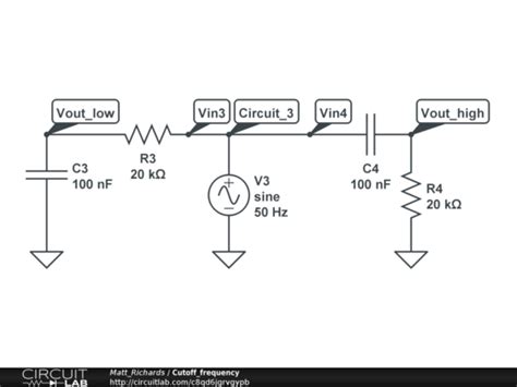 Cutoff Frequency Circuitlab
