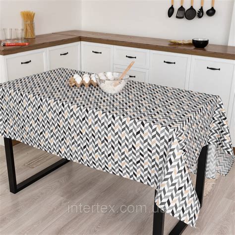 Скатертина з тефлоновим покриттям Косичка 1 2м х 1 5м 4 серветки продаж ціна у