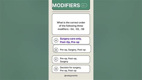 Modifiers 2 Medicalcoding Cptmodifiers Quiztime Healthcareeducation Shorts Youtube