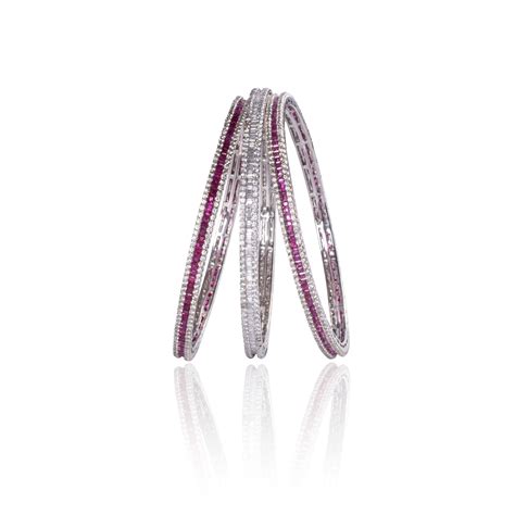 Diamond Ruby Bangle Set Of Three S M Jewellers