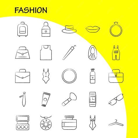 인포그래픽 모바일 Uxui 키트 및 인쇄 디자인을 위한 패션 손으로 그린 아이콘 세트 재킷 드레스 드레싱 옷감 티셔츠 셔츠 드레스 컬렉션 현대 인포그래픽 로고 및 그림 벡터