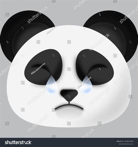 Vektor Stok Tears Falling Panda Cartoon Face Emoji Tanpa Royalti 2198952909 Shutterstock