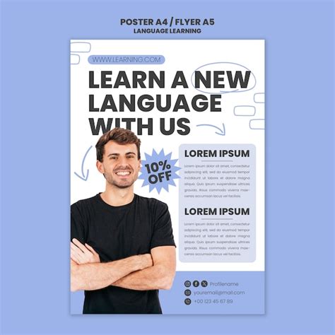 Free Psd Language Learning Design Template
