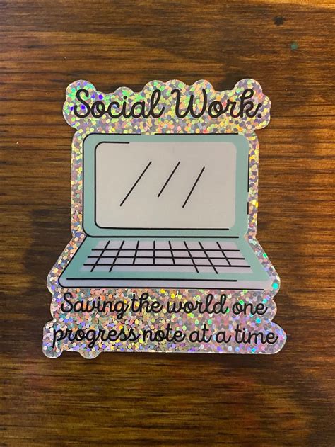 Social Work Progress Notes Sticker Glitter Sticker Glitter Etsy